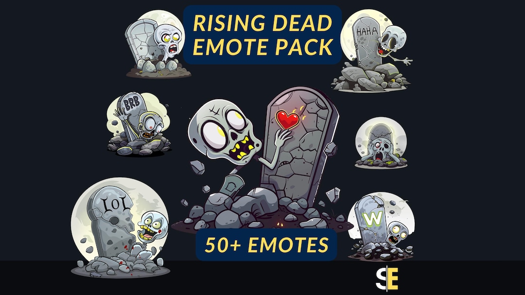 Rising Dead Emote Pack | 50+ Zombie Twitch, Discord, Kick Emotes ...