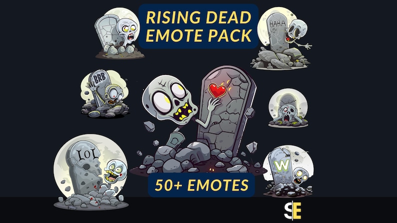 Rising Dead Emote Pack | 50+ Zombie Twitch, Discord, Kick Emotes ...