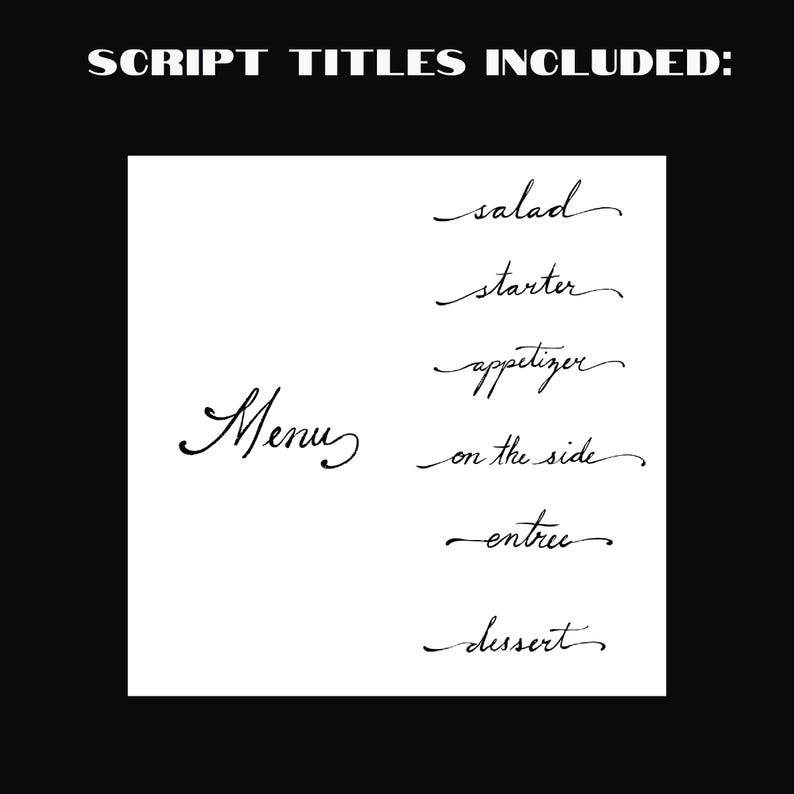 WEDDING MENU TEMPLATE Handwritten Editable & Printable Menu for Events ...