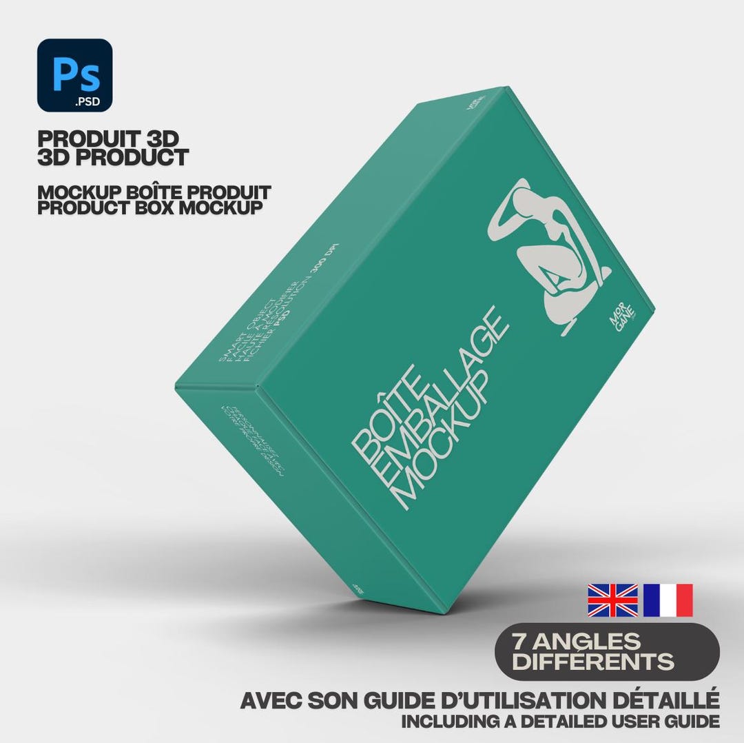 3D Box Mockup PSD 3D Box Mockup Photoshop 7 Different Angles Smart ...