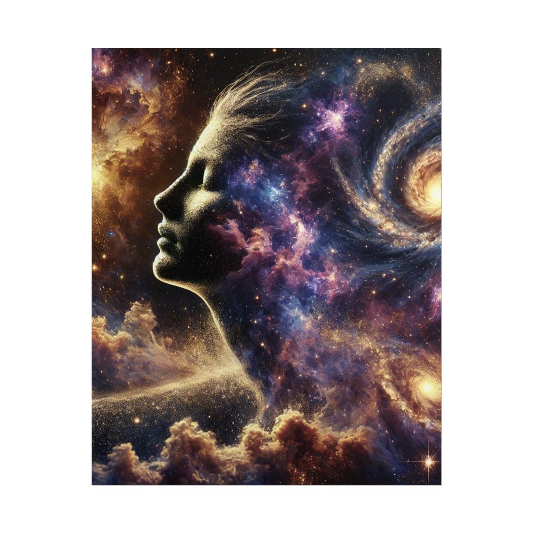 Galactic Goddess Rolled Posters - Cosmic Art for Home Decor, Bohemian ...