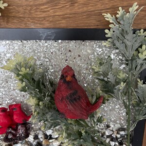 Red Cardinal Wall Art: Crushed Glass and Mother of Pearl Epoxy Resin ...