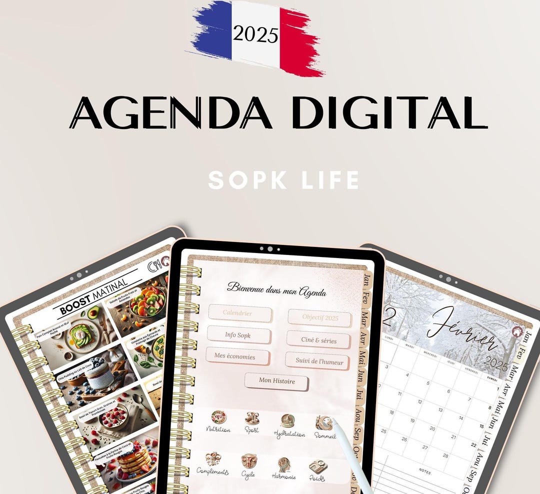 Agenda agenda numérique français 2025 – Spécial SOPK : Santé, Recettes ...
