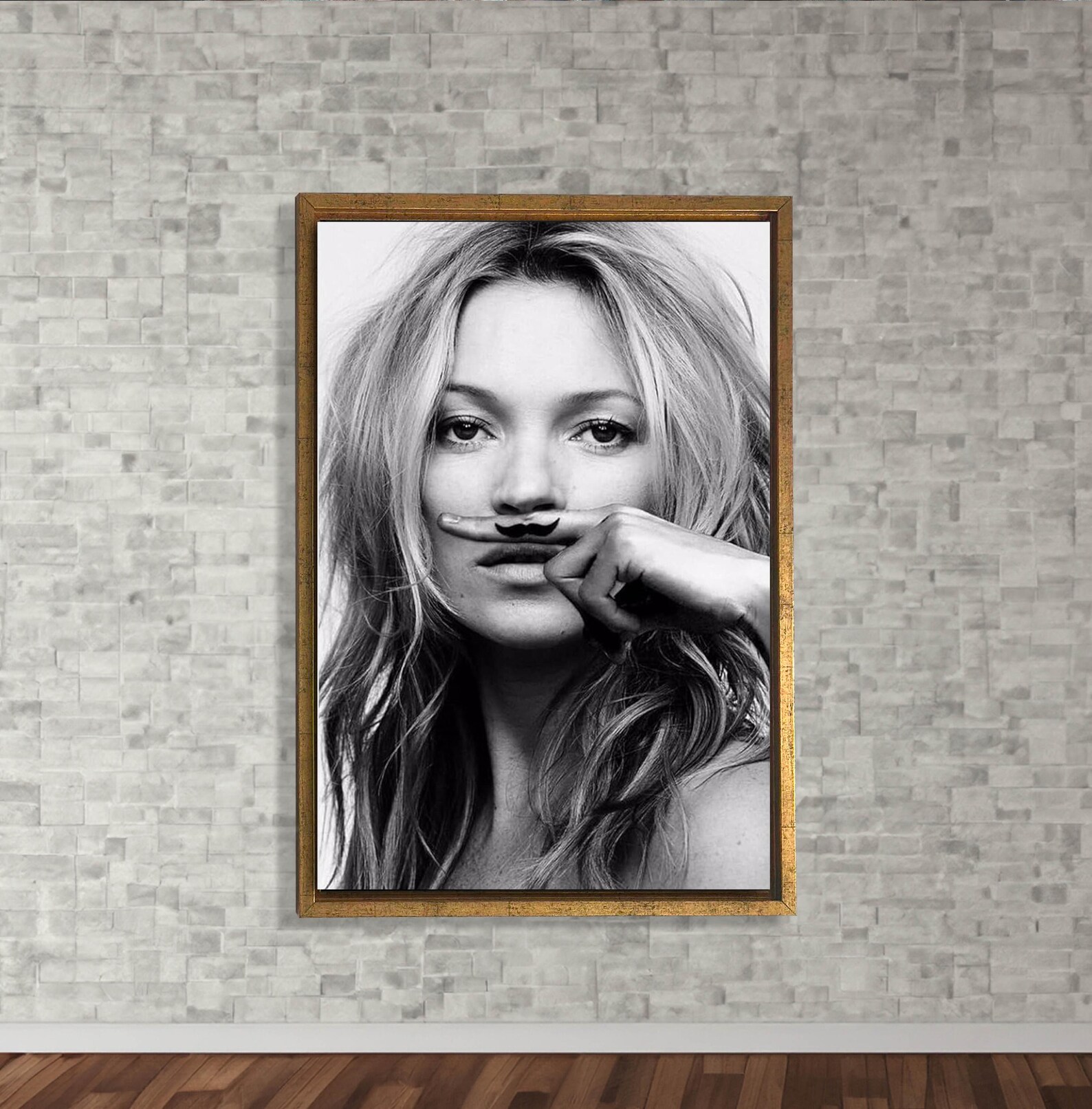 Kate Moss Wall Art, Black and White Portrait Canvas, Modern Pop Art ...