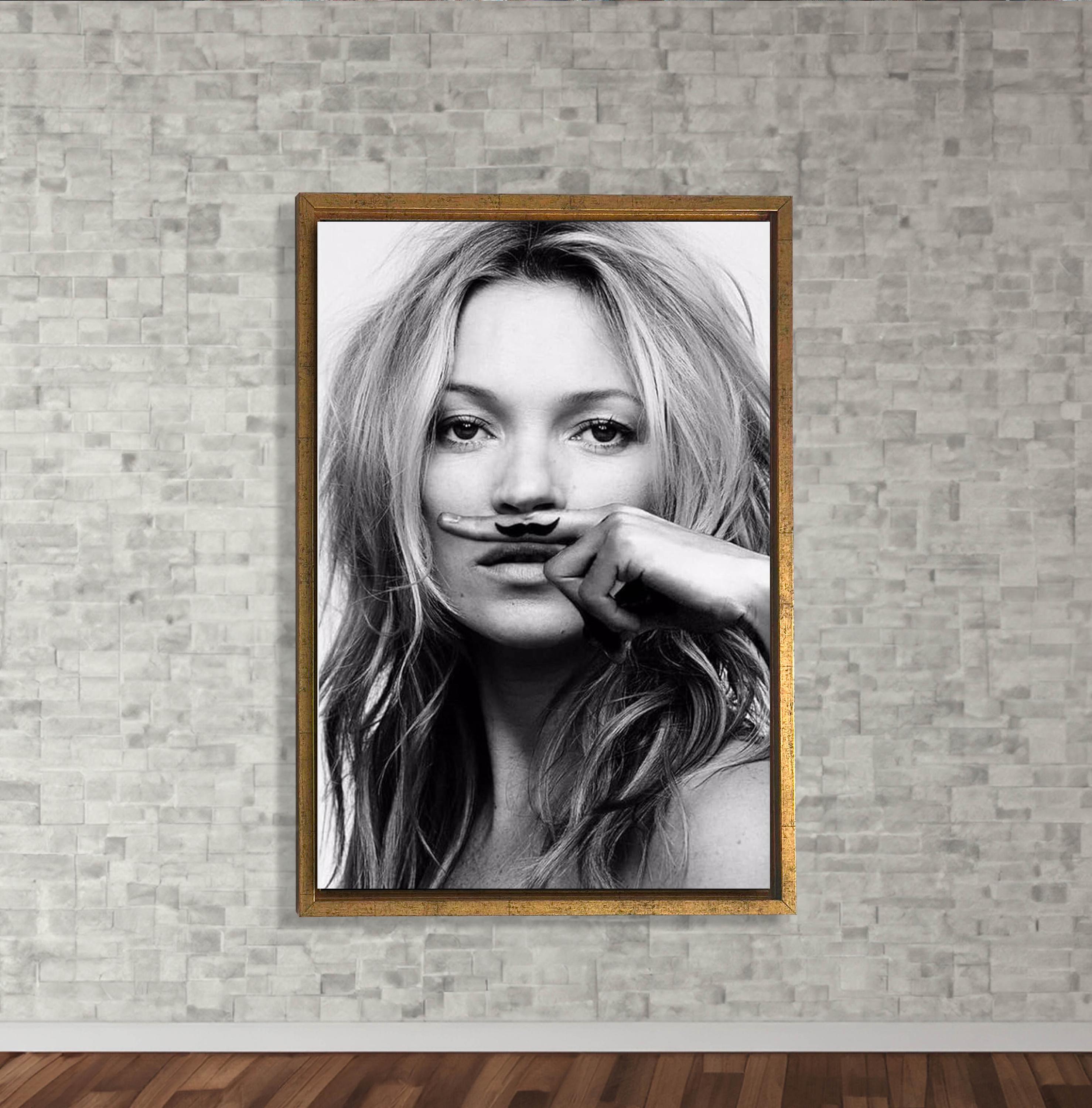 Kate Moss Wall Art, Black and White Portrait Canvas, Modern Pop Art ...