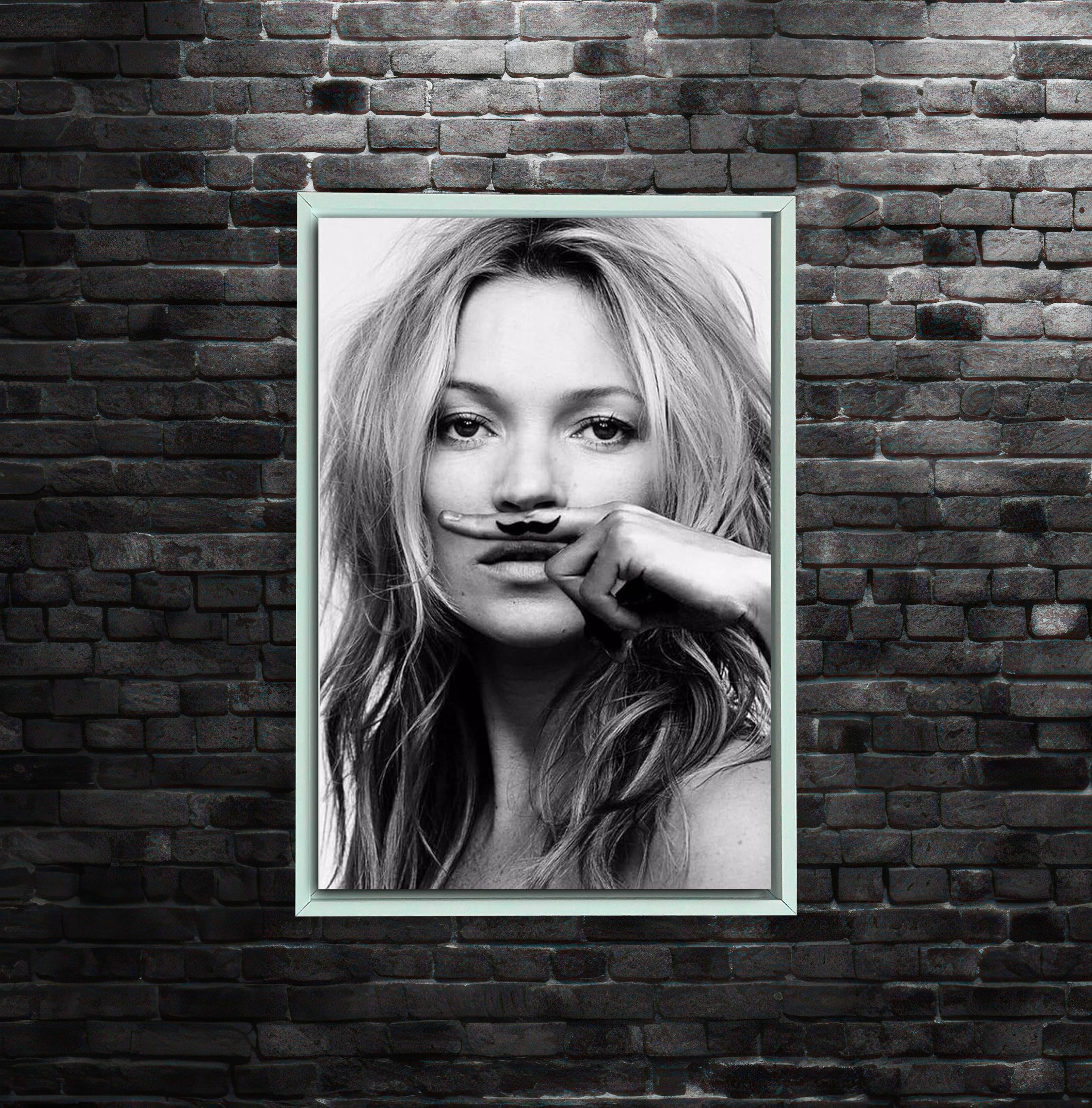 Kate Moss Wall Art, Black and White Portrait Canvas, Modern Pop Art ...