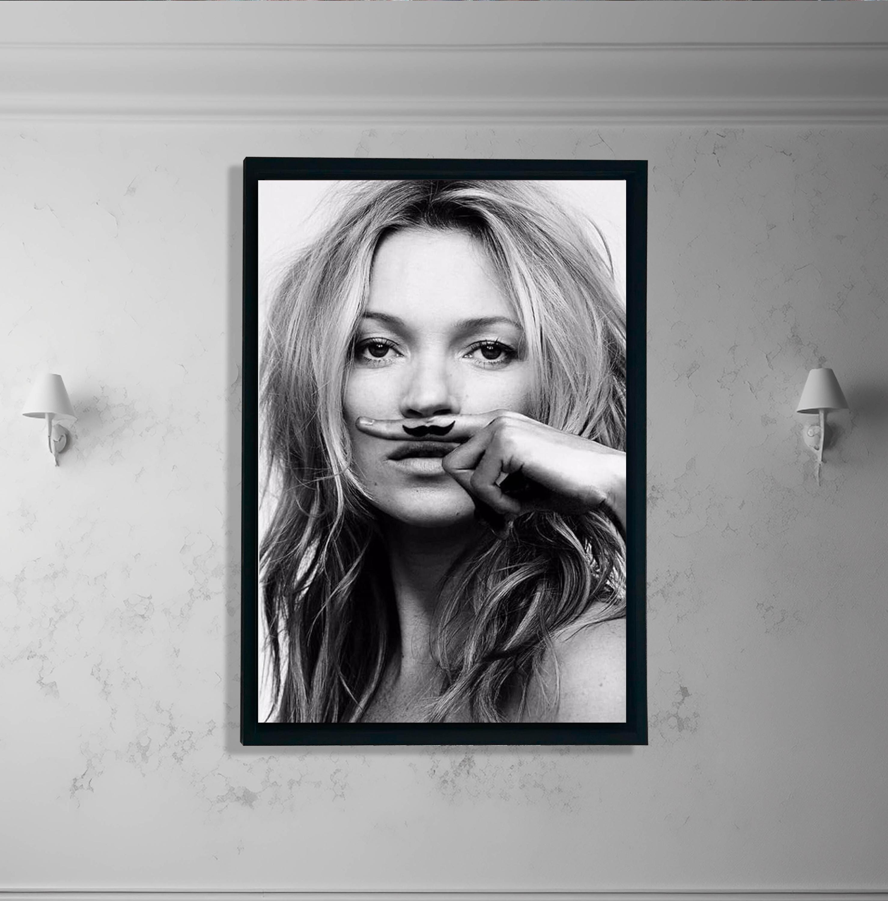 Kate Moss Wall Art, Black and White Portrait Canvas, Modern Pop Art ...