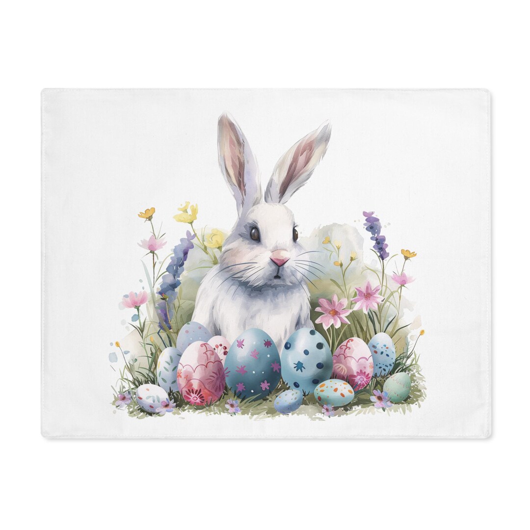 Easter Bunny Placemat, Playful Rabbit Design for Kids, Colorful Dining ...