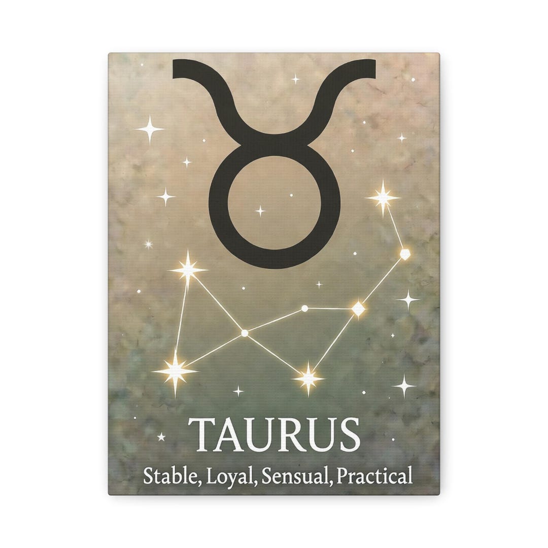 Taurus Zodiac Canvas Print, Minimalist Zodiac Posters, Elegant ...