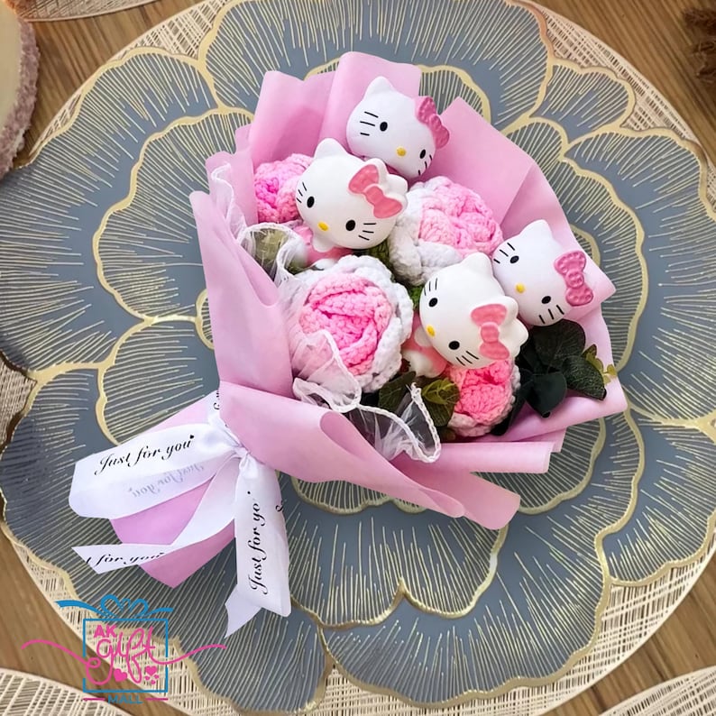 Hallo Kitti Bouquet Pink Sanrio Kitties Flowers Pink Bouquet Best ...