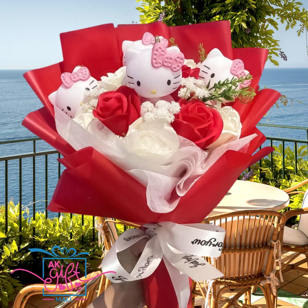 Hallo Kitti Bouquet Sanrio Kitties Flowers Arrangement Kawaii Bouquet ...
