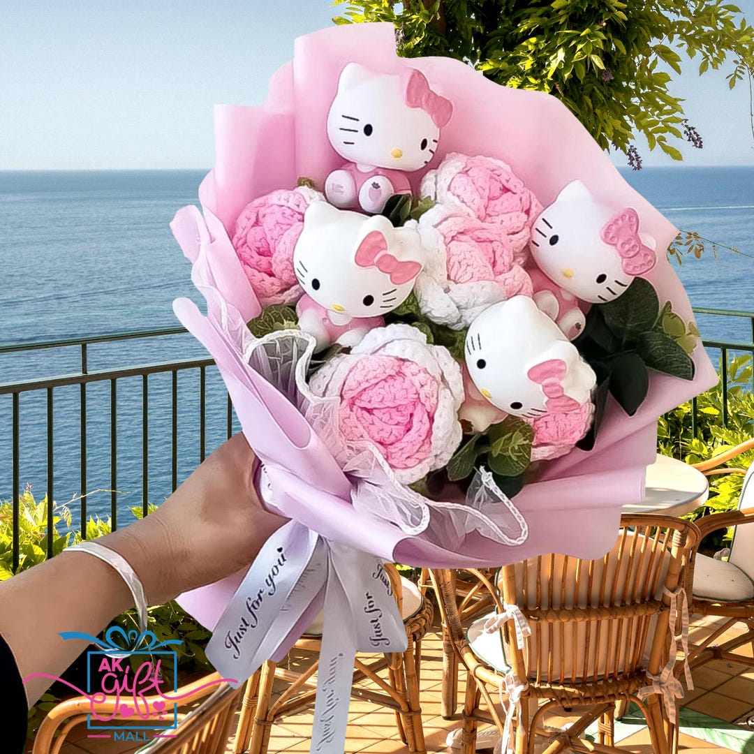 Hallo Kitti Bouquet Pink Sanrio Kitties Flowers Pink Bouquet Best ...