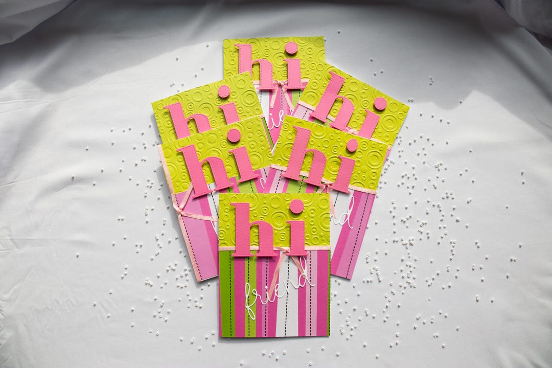 Set of 6 Handmade 'hi' Greeting Cards - Etsy