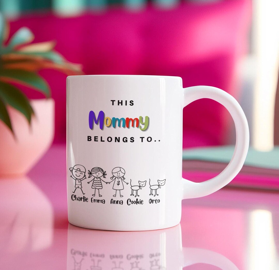 Personalized Color This Mummy Belongs to 1- 3 Kids Mug, Gift for Mom ...