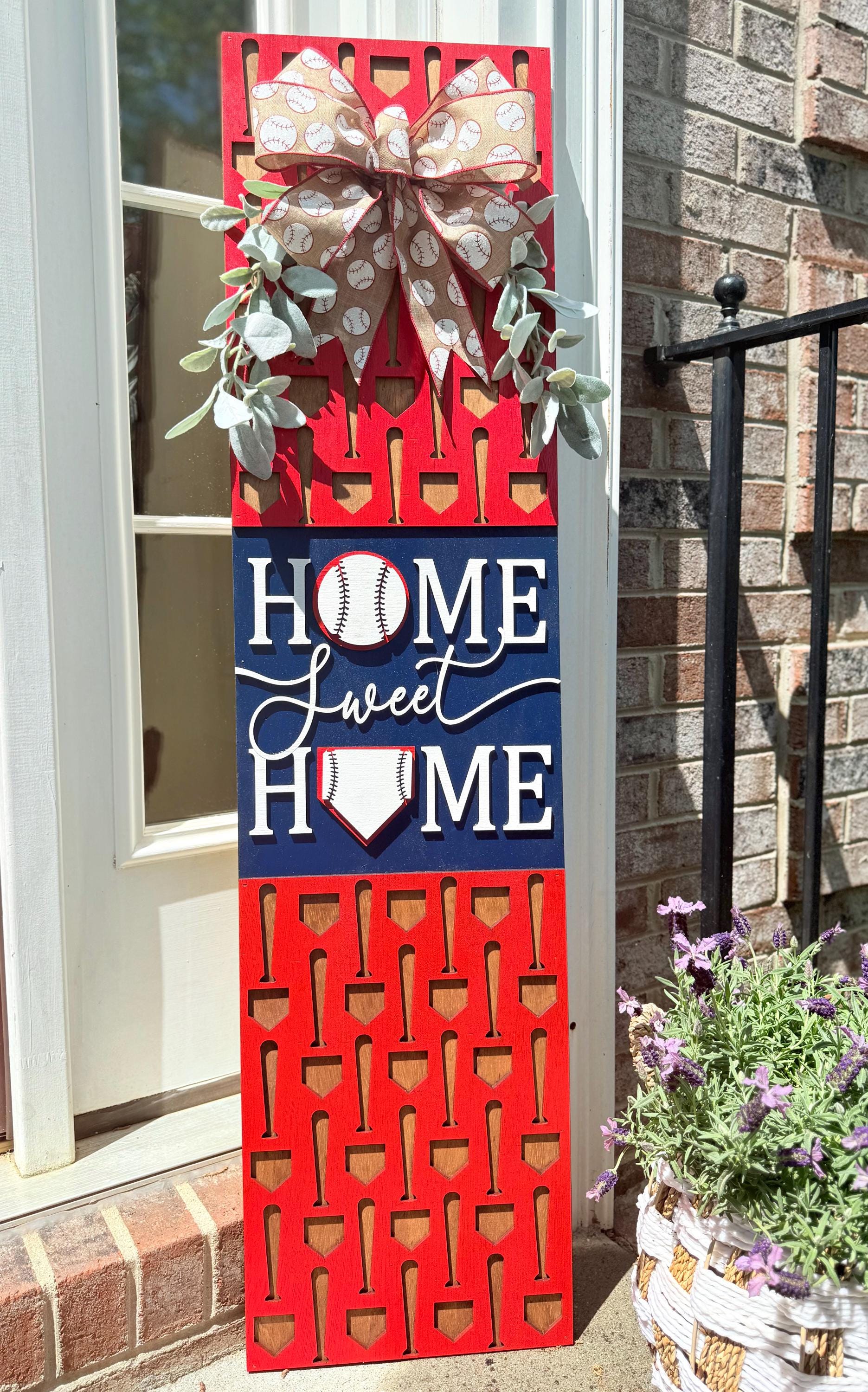 Baseball Door Hanger & Porch Leaner Set: Home Sweet Home Decor - Etsy