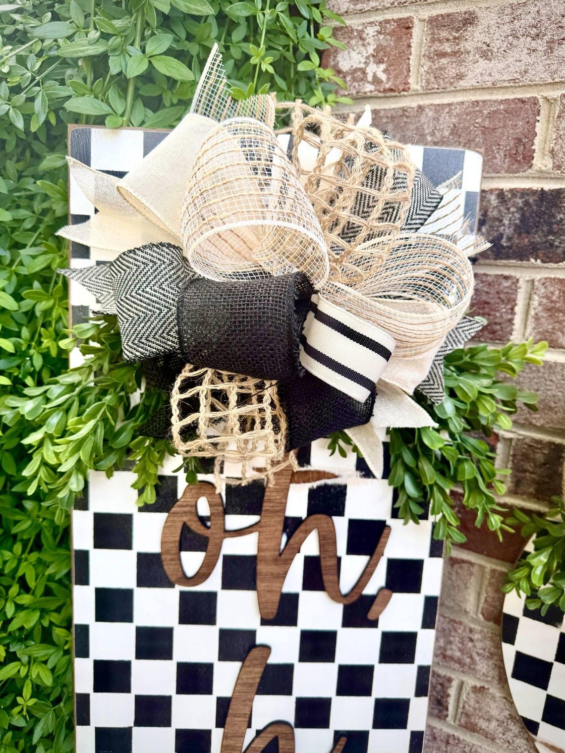 Buffalo Check Porch Leaner, 'oh Hello' 3D Lettering, Farmhouse Decor - Etsy