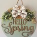 Hello Spring 3D Door Hanger – Hand-painted in Italian Green Sage ...