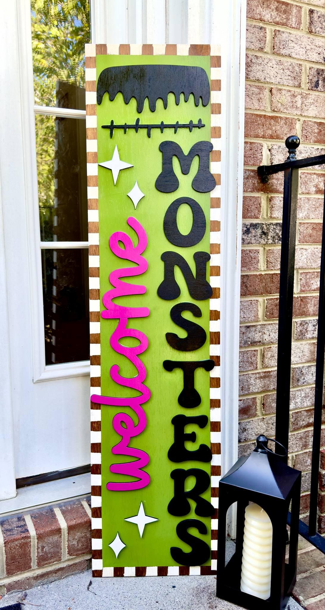 Hand-painted Halloween Door Hanger Set: Sup Witch & Welcome Monsters - Etsy