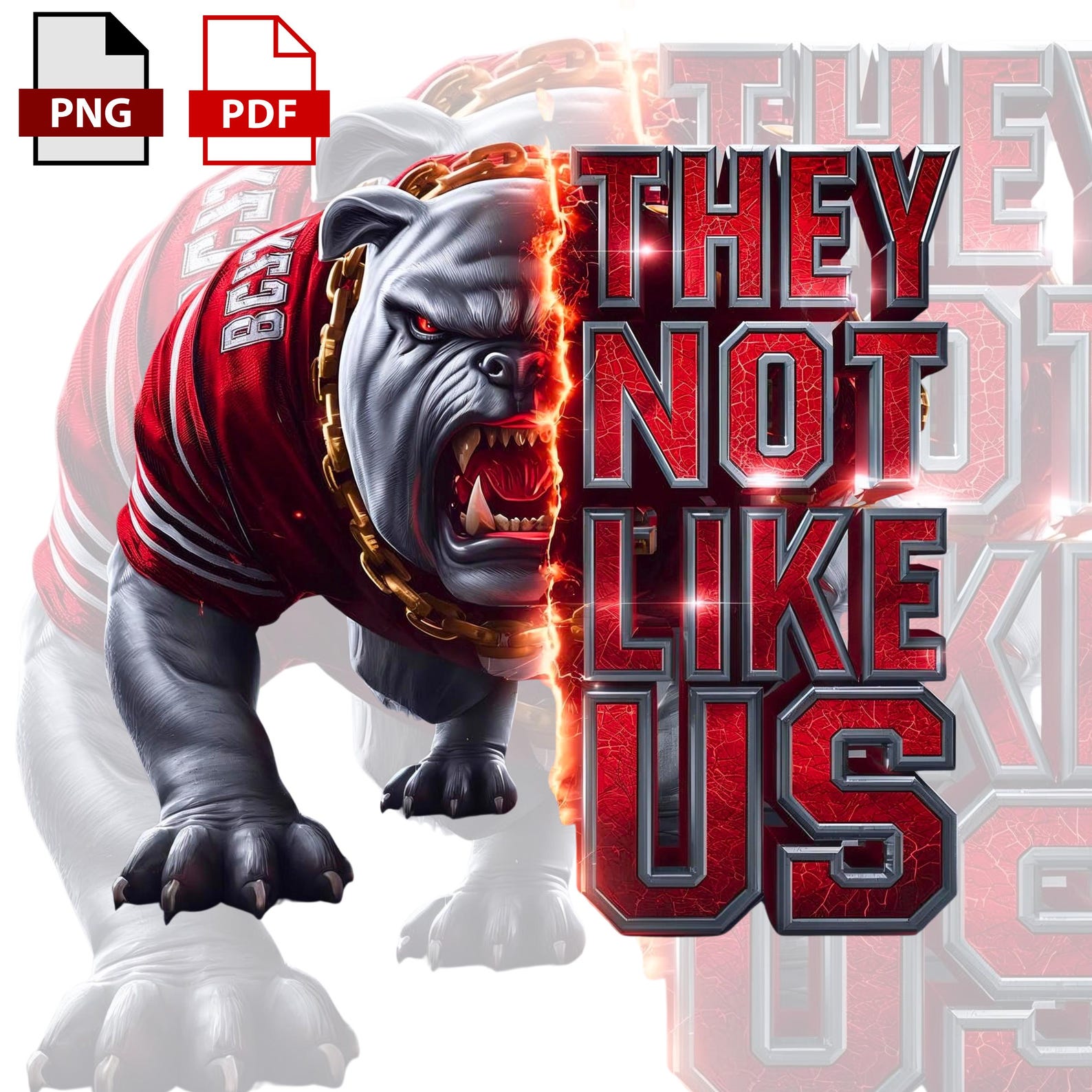 Fierce Bulldog Mascot PDF PNG: "they Not Like Us" Design (digital ...