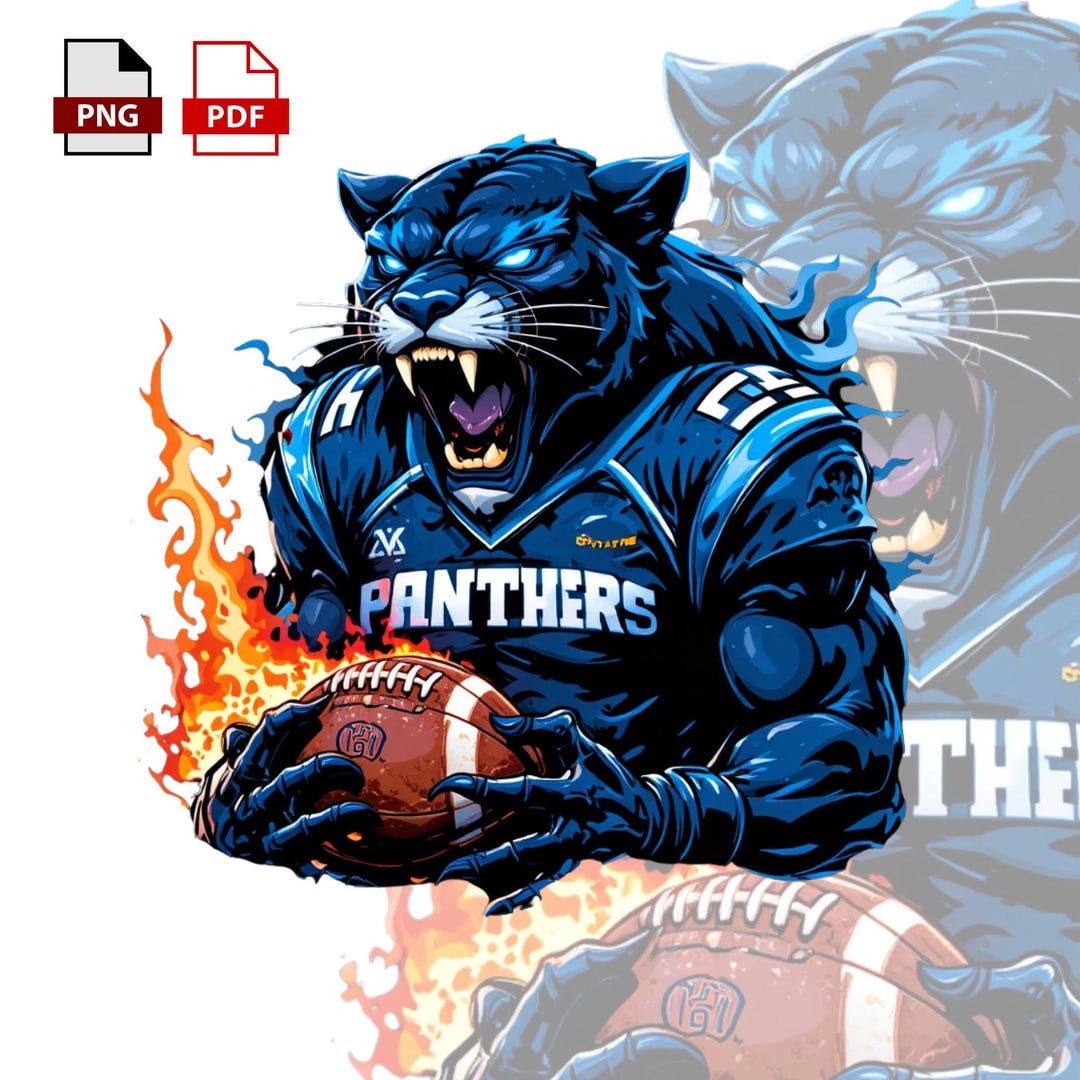 Fierce Panther Mascot PNG: Football Team Sublimation Design ( Digital ...