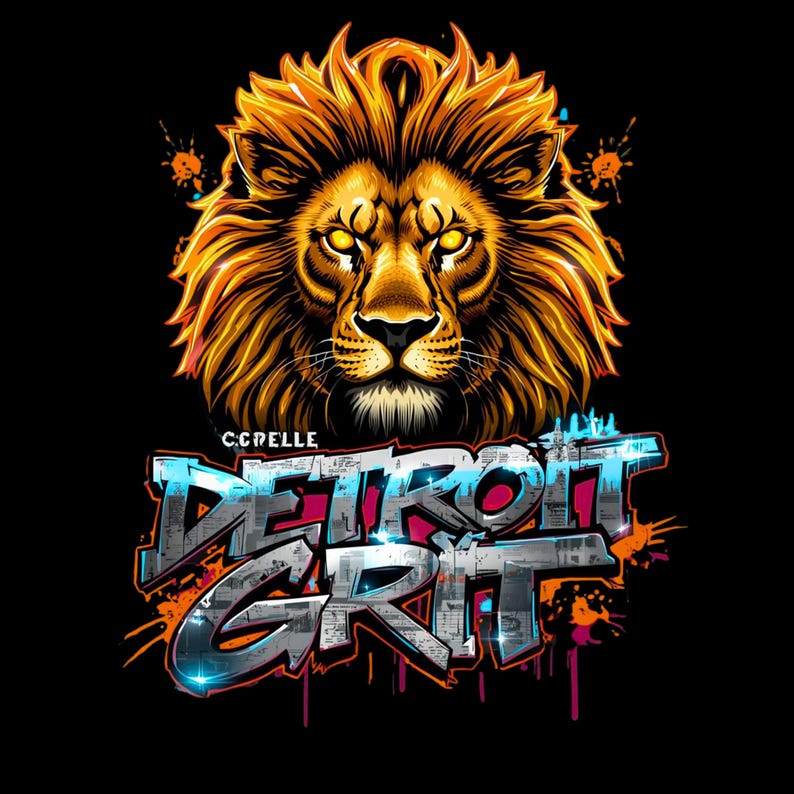Detroit Lion Grit Graffiti PNG Bundle - Motor City Pride (digital ...