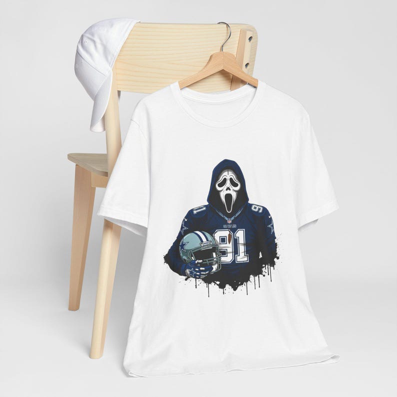 Ghostface Dallas Football Art, Scream Mask 91 Jersey PNG, Spooky ...