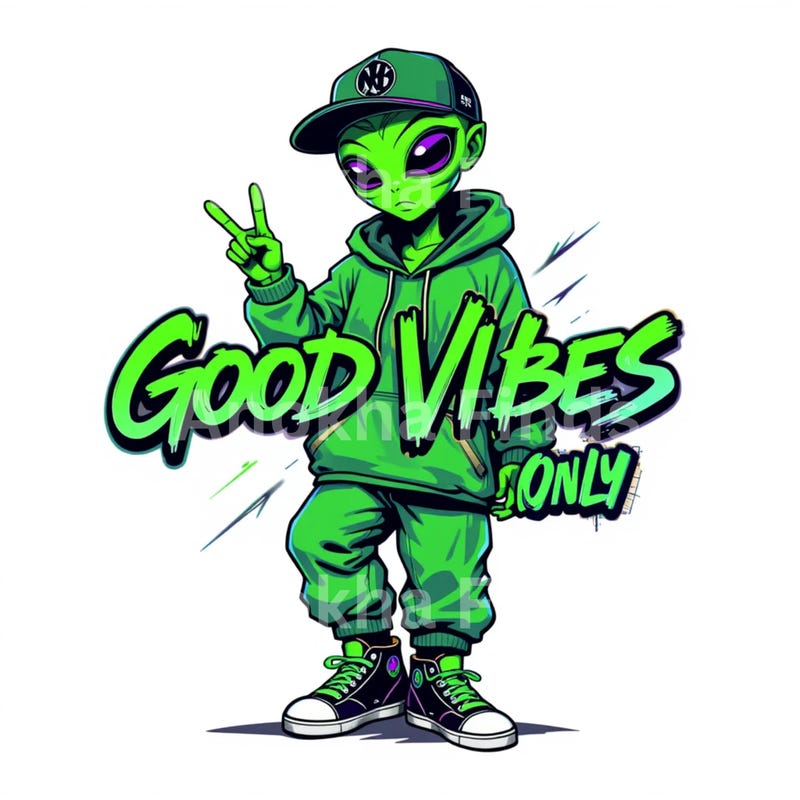 Graffiti Alien Wall Art - Etsy UK