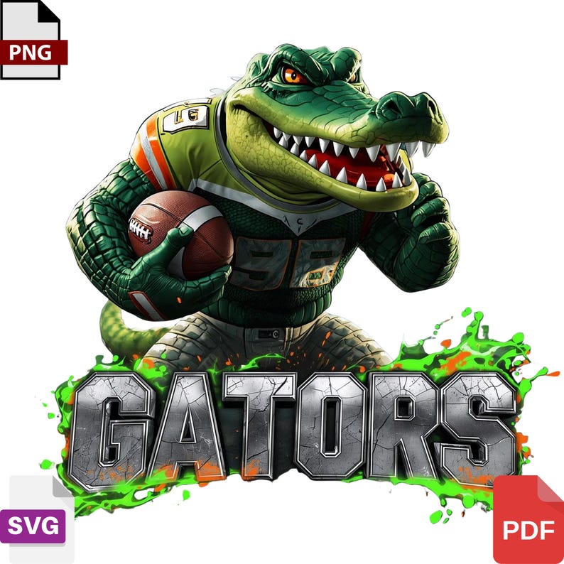 Gators Football Mascot PNG | Sports Team Design (digital Download) - Etsy