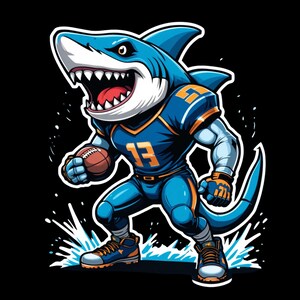 Shark Football Mascot PNG: Aggressive Team Logo, Sports Sublimation ...