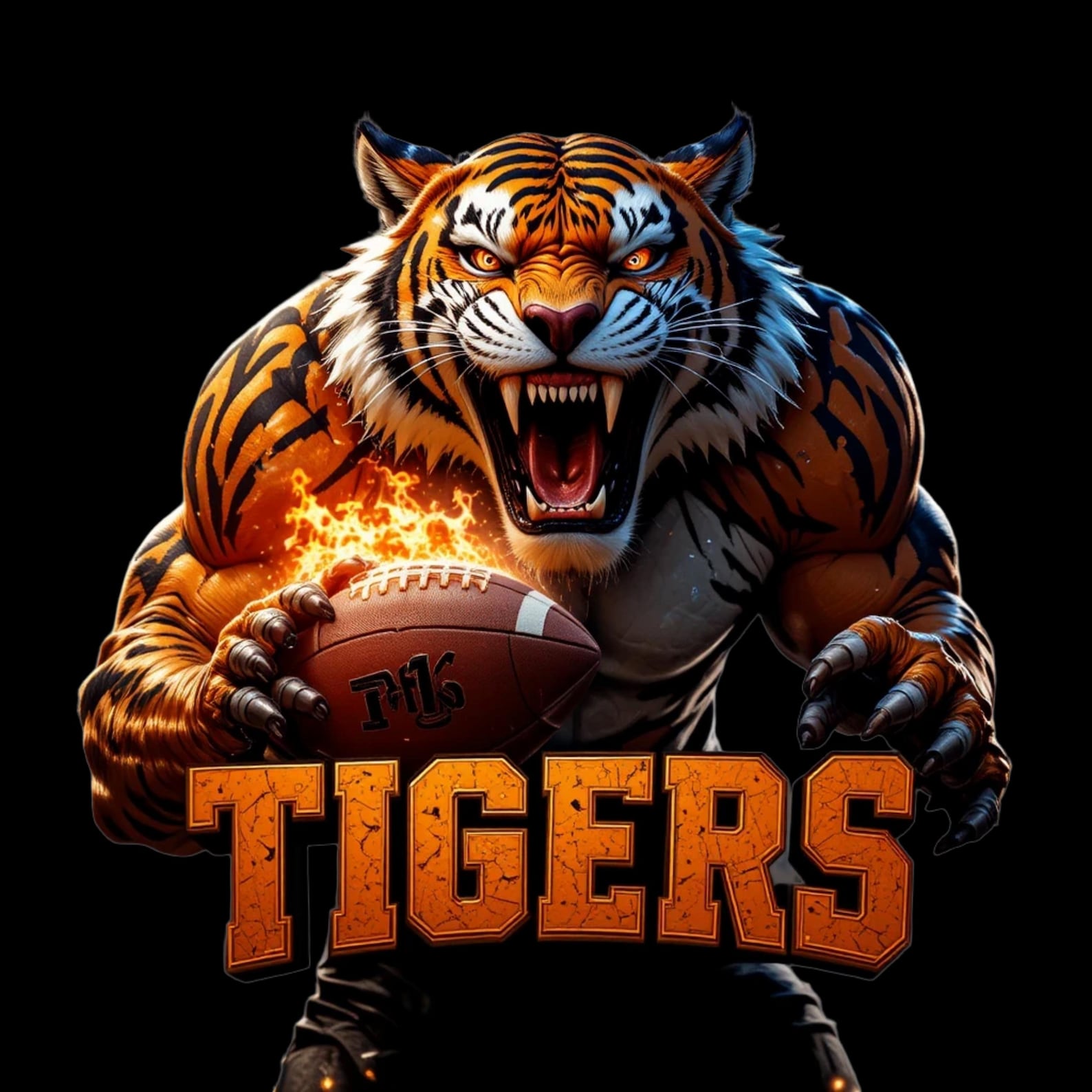 Fierce Tiger Football Mascot PNG: Sublimation Design (digital Download ...