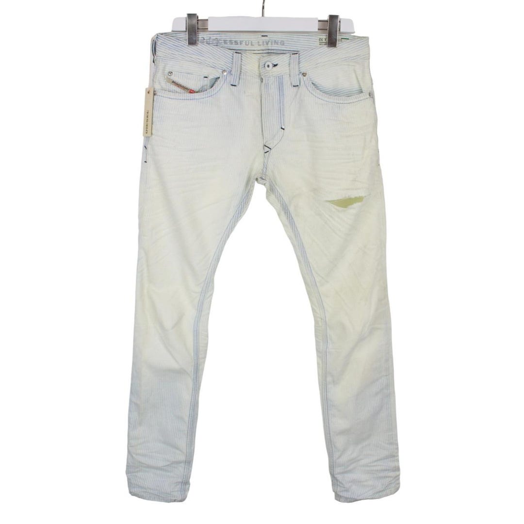 DIESEL Thanaz Slim-skinny 8880L Jeans Men's W32/L32 Pinstriped Ripped ...
