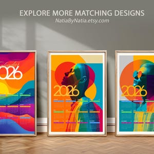 2026 Modern Art Wall Calendar – Printable A2 Yearly Planner (canva ...