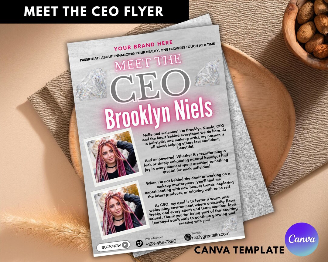 Editable Meet the CEO Flyer: Canva Template for Social Media - Etsy