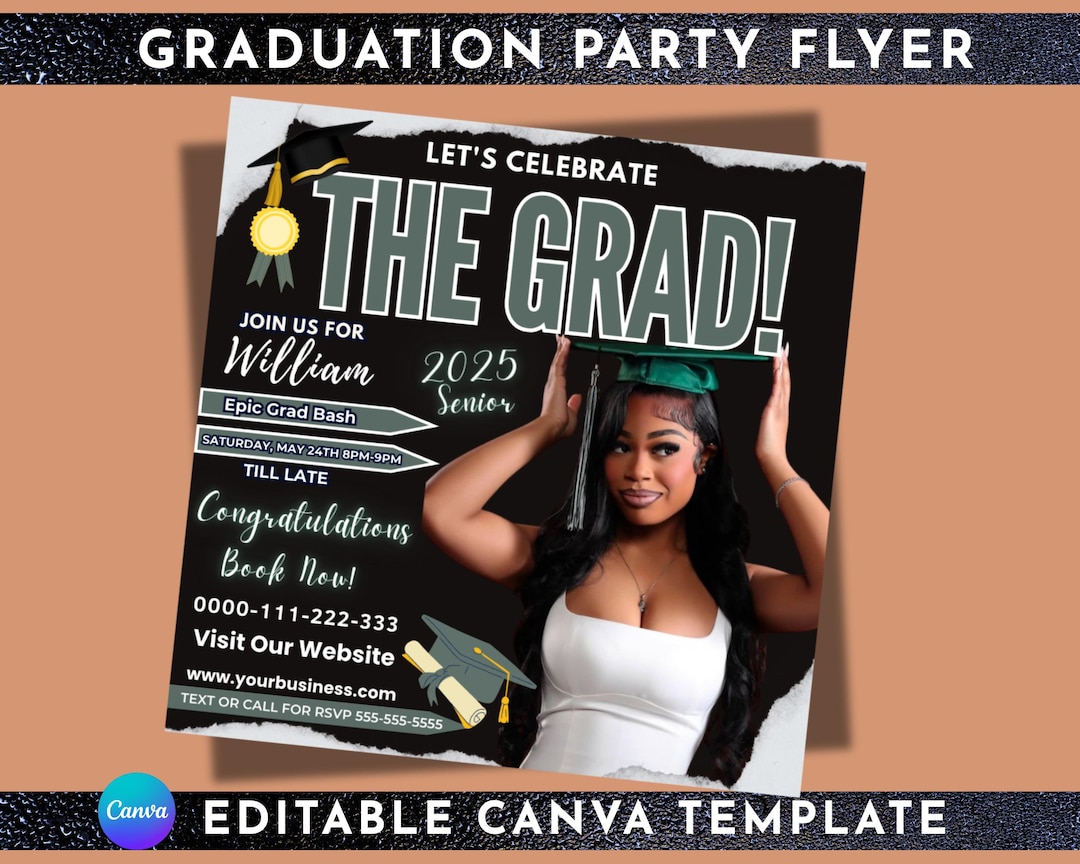 Graduation Party Flyer, Party Flyer, Graduation Flyer, College Grad ...