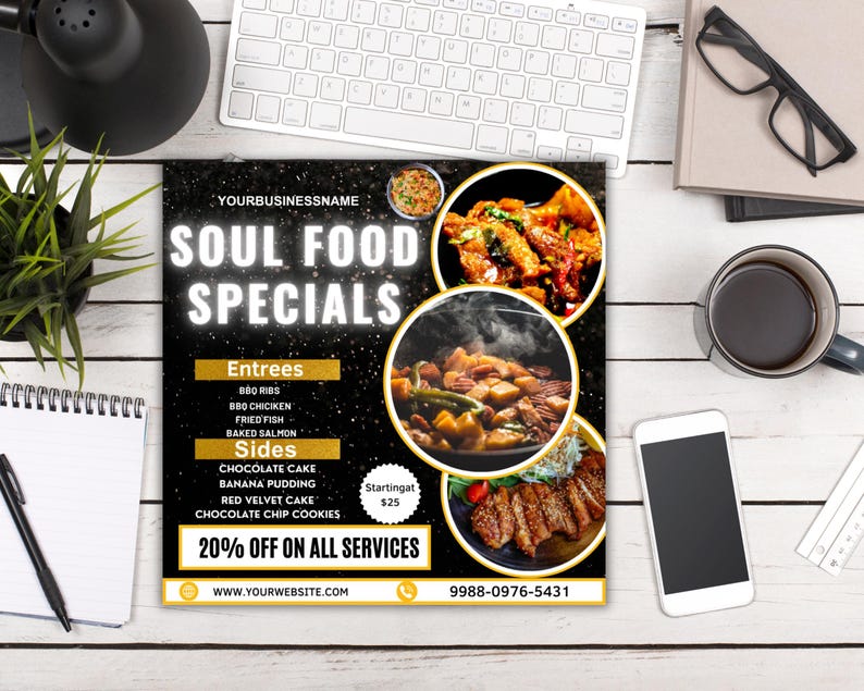Soul Food Dinner Flyer, Edit Online Soul Food Sundays Flyer, Instant ...
