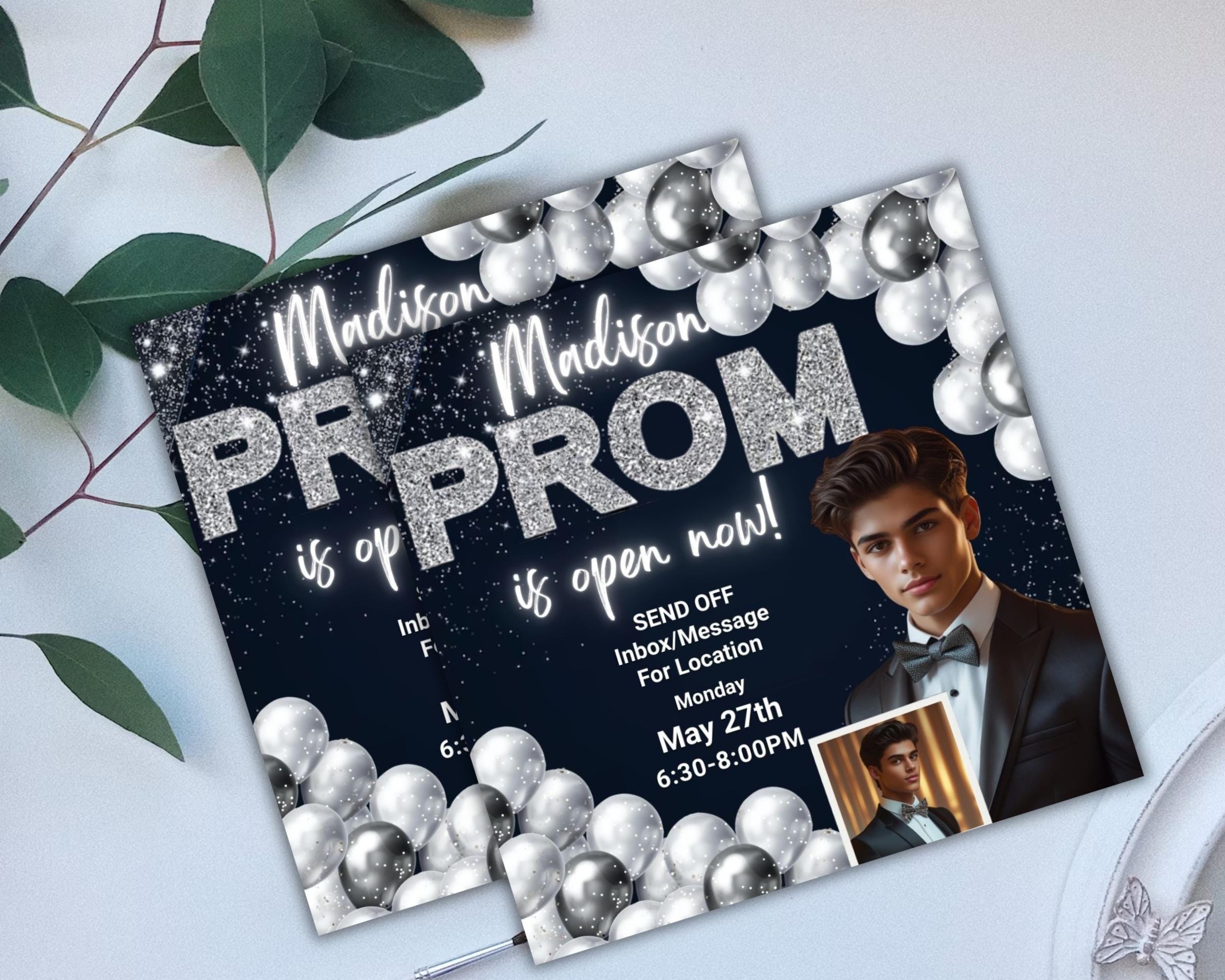 Black & Silver Prom Flyer, Canva Template - Etsy