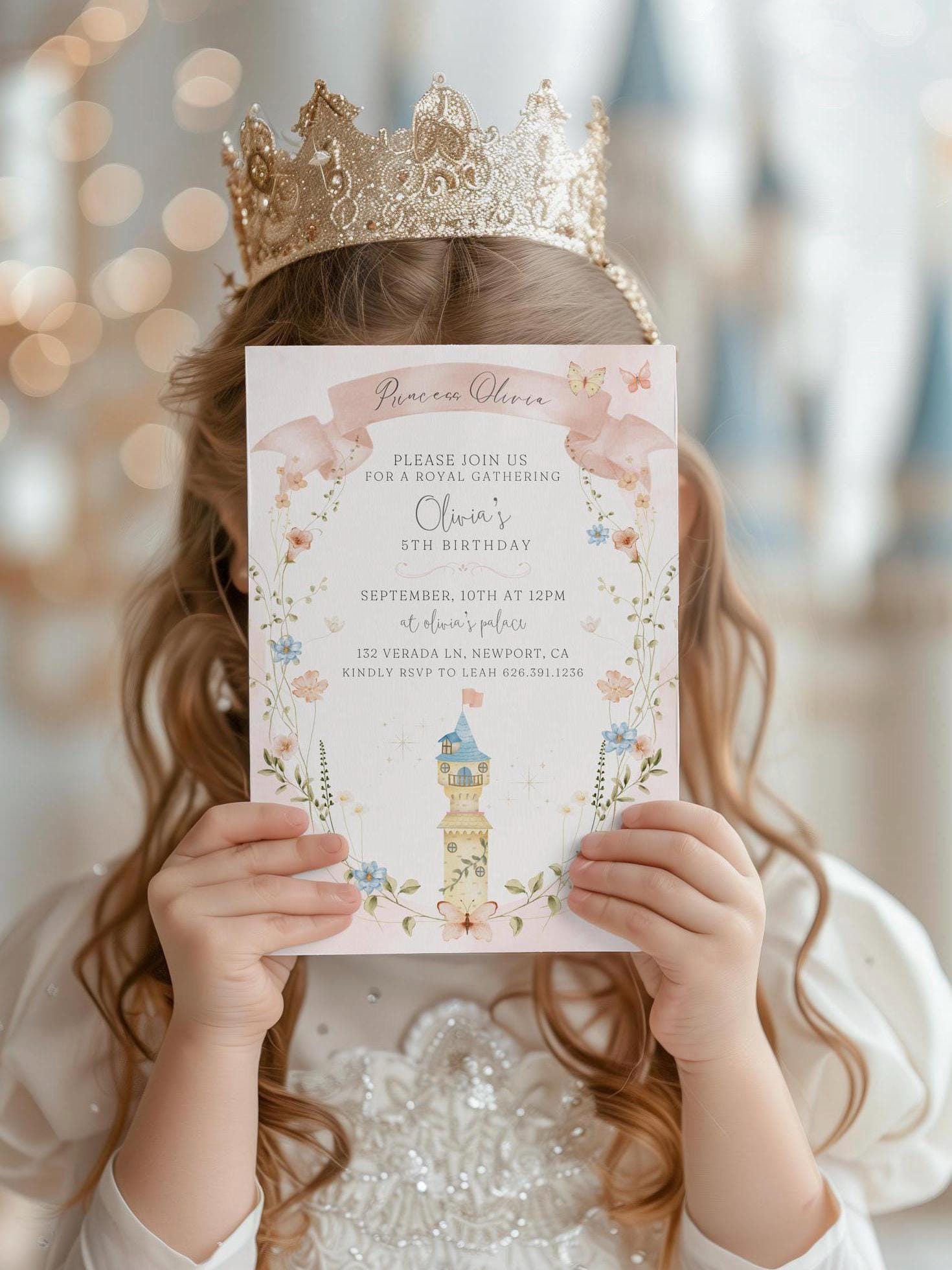 Princess Birthday Invitation | Princess Castle Invite, Magical Girl ...