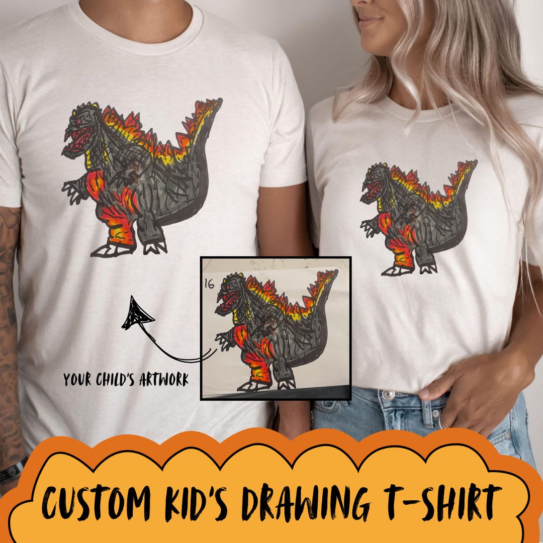 Custom Child's Art T-shirt, Kids Drawing Shirt, Personalized Art Shirt ...