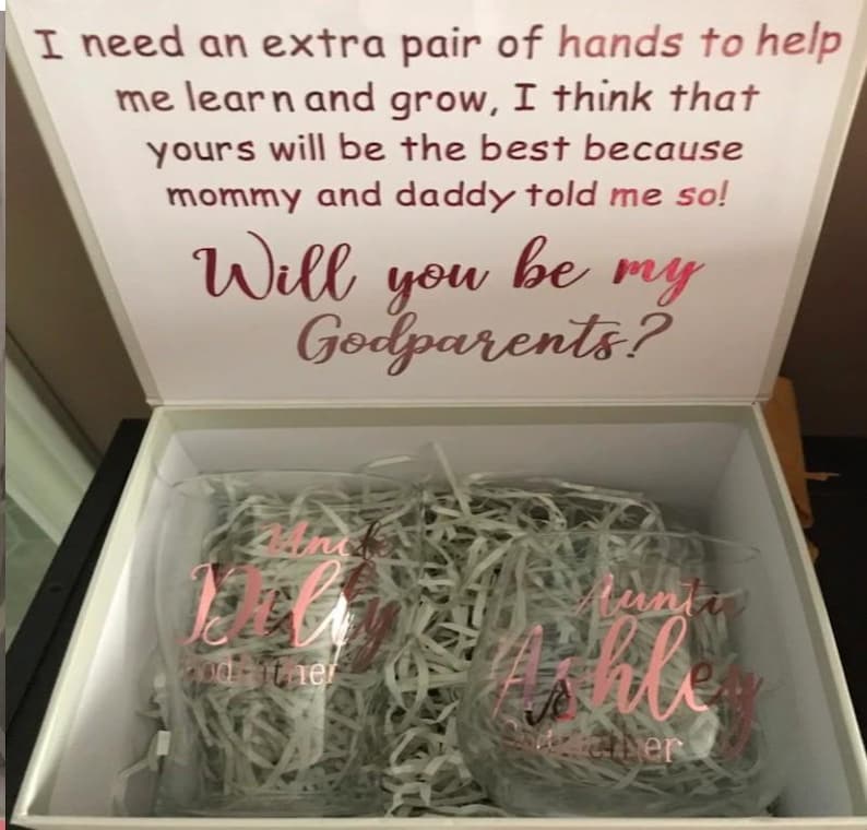 Customizable Godparents Proposal Box WITH Drinkware - Etsy