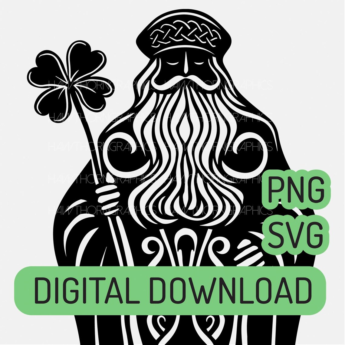 Celtic Wizard SVG, St Patrick's Day PNG Digital Download, Celtic Druid ...