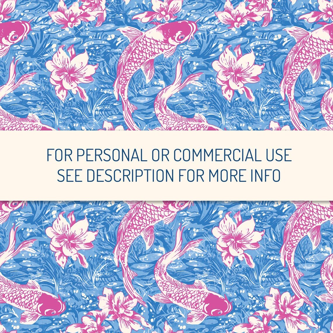 Koi Fish Seamless Pattern PNG Digital Download, Koi Carp Repeat Pattern ...