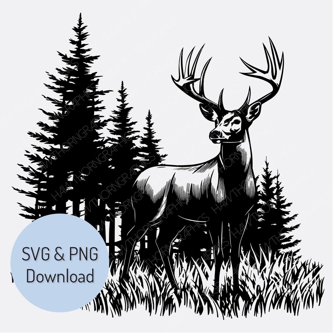 Buck Deer SVG, Deer SVG, Deer Clipart, Deer Antlers, Forest Deer PNG ...