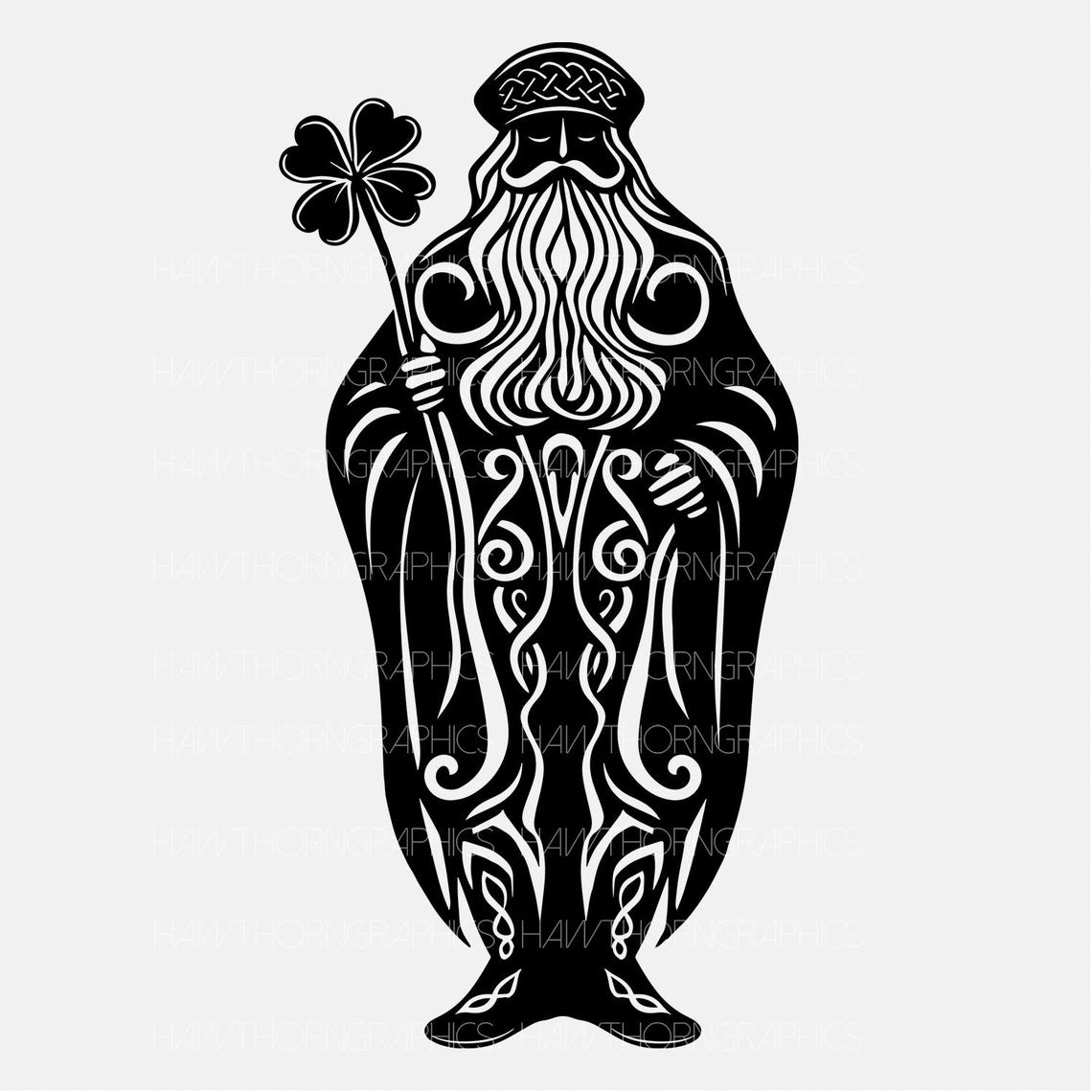 Celtic Wizard SVG, St Patrick's Day PNG Digital Download, Celtic Druid ...