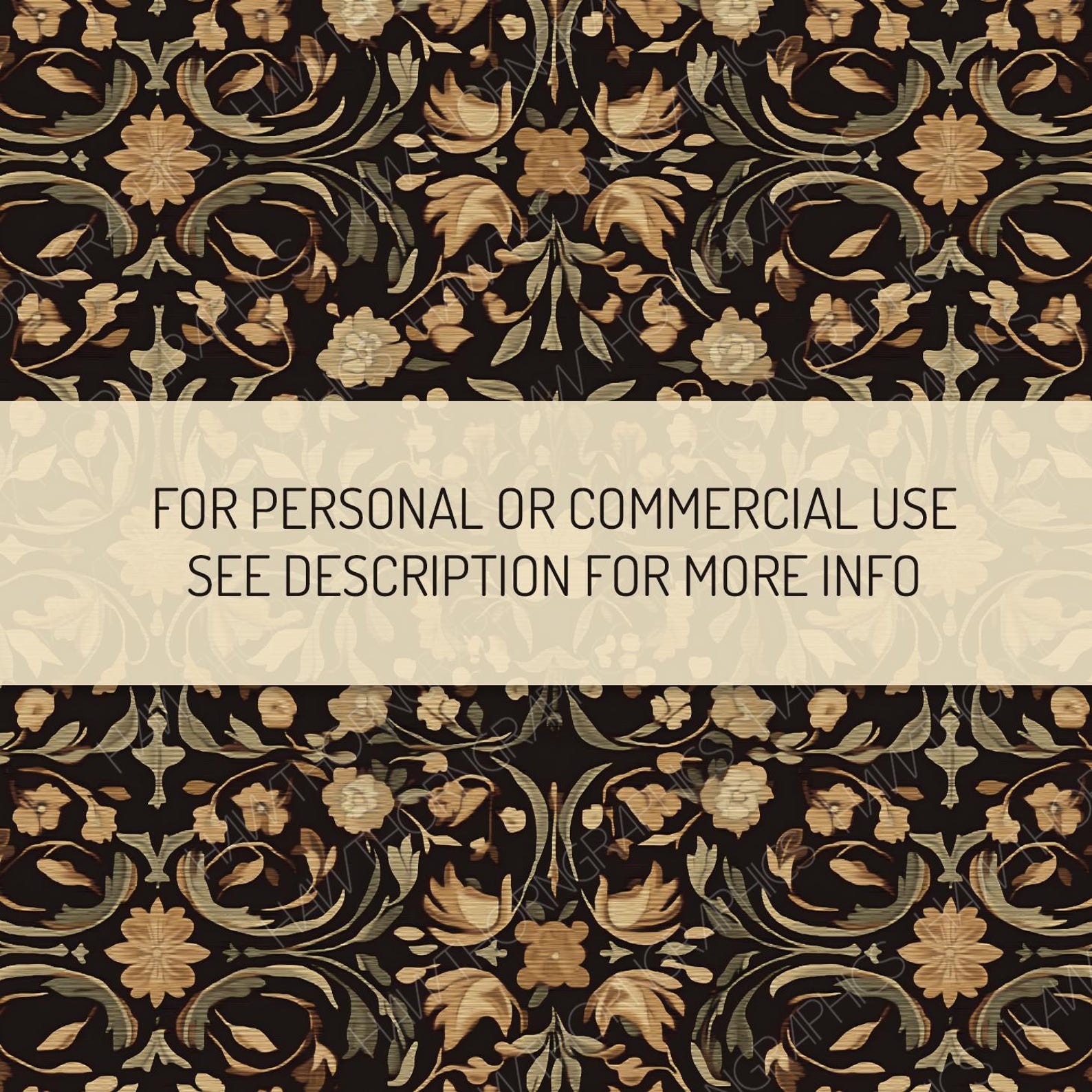 Medieval Tapestry Seamless Pattern PNG Digital Download, Vintage Floral ...