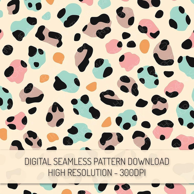 Pastel Leopard Print Seamless Pattern PNG Digital Download, Leopard Fur ...