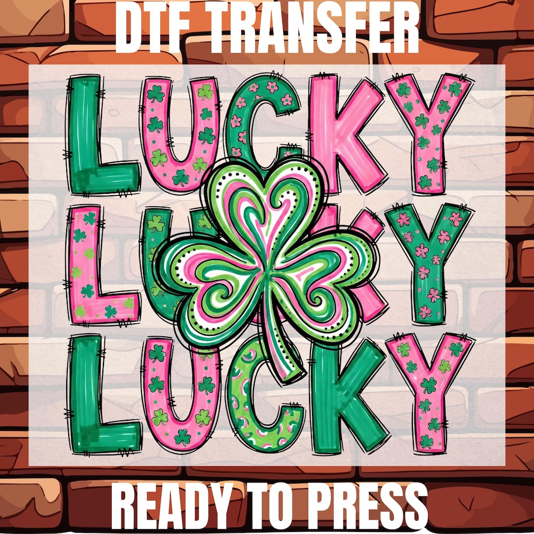 St Patrick’s Day Lucky Shamrock DTF Transfer: Retro Preppy Lucky Ready ...