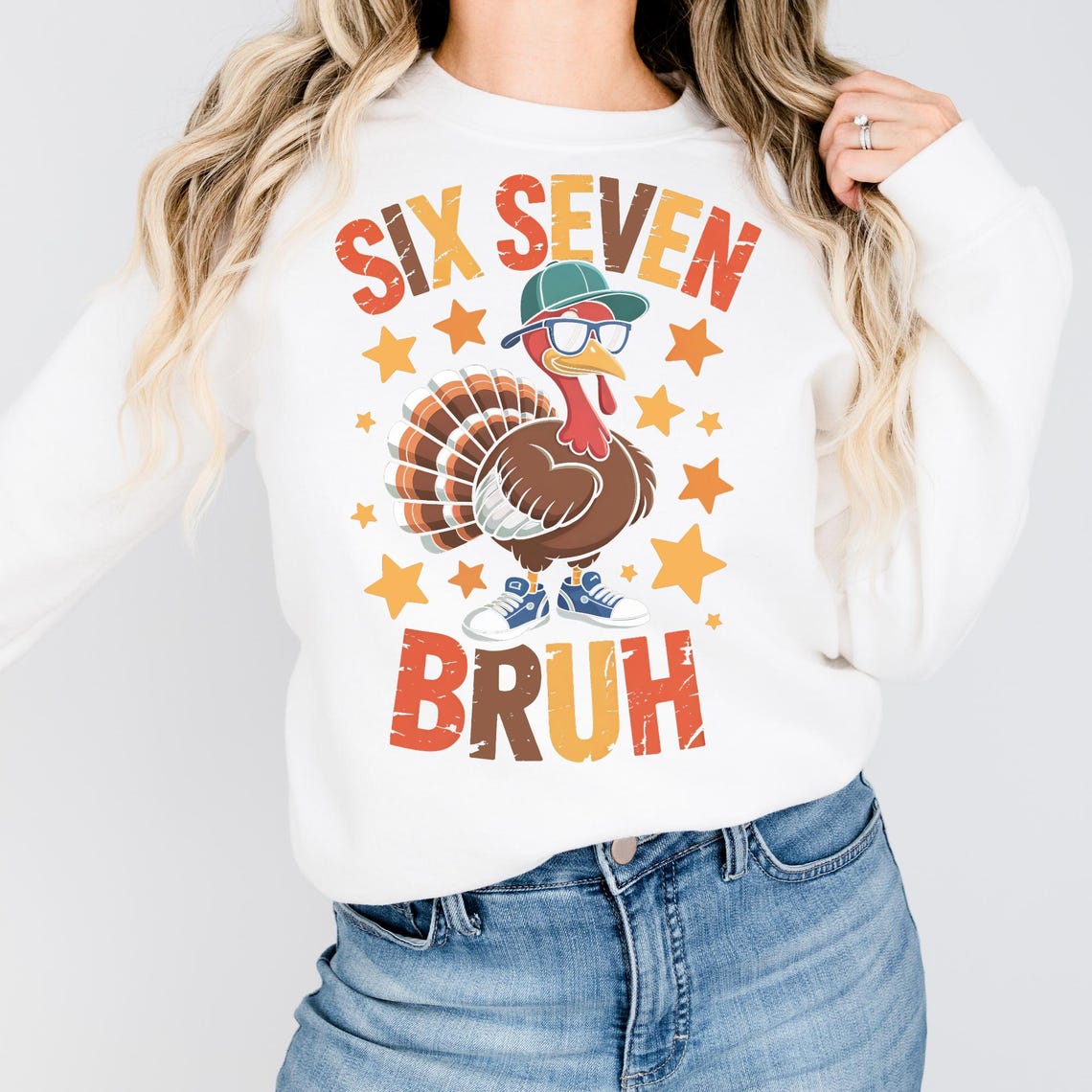 Six Seven Bruh Turkey Thanksgiving Ready to Press, Funny Turkey Design ...