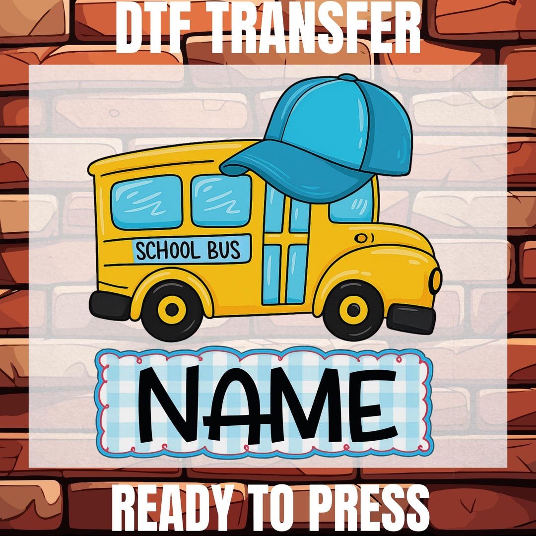 Custom Back to School Bus Ready to Press, Preppy School Bus With Name ...