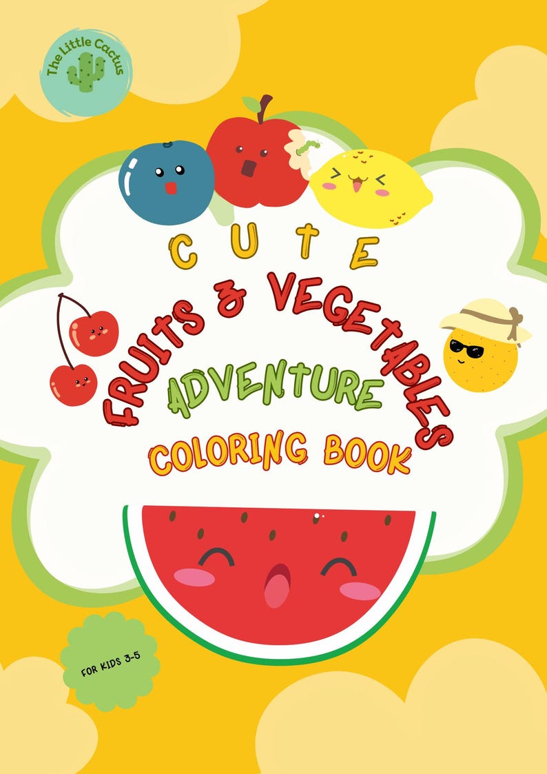 Fruits and Vegetables Colouring Book/ Digital Colouring Book/ Fruits ...