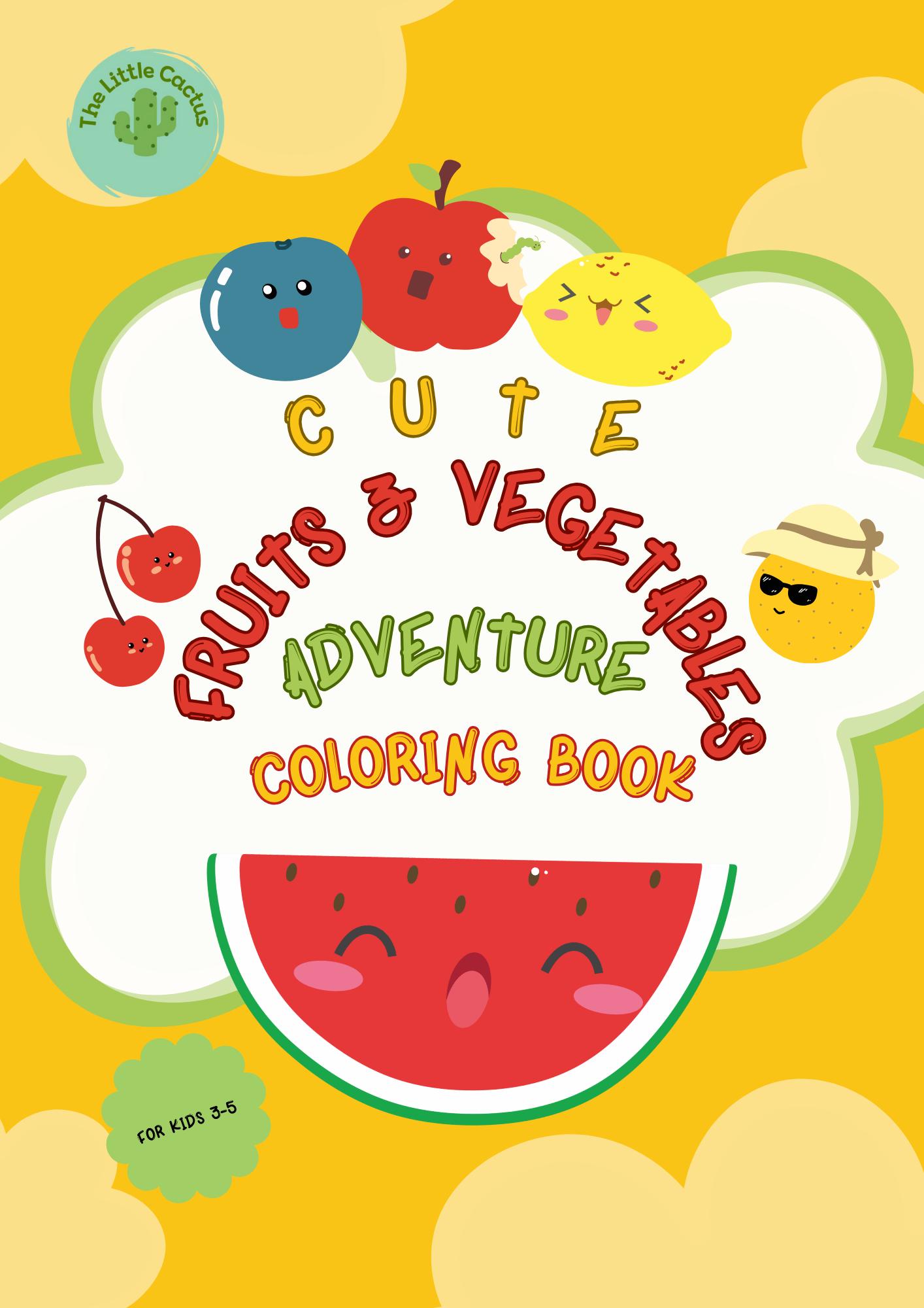 Fruits and Vegetables Colouring Book/ Digital Colouring Book/ Fruits ...